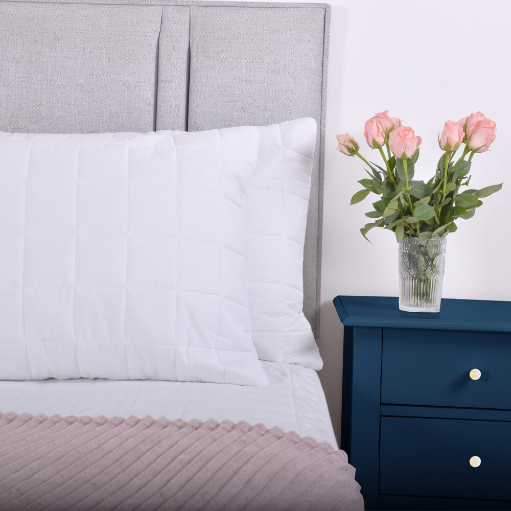 Pillow Covers Pair Of 100% Cotton Pillow Protectors With Zip Closure ...